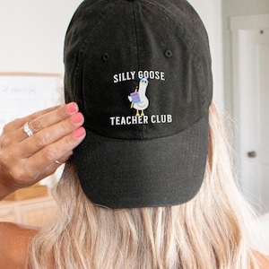 Embroidered Cute Teacher Hat Adjustable Silly Goose Unisex Hat Teacher ...