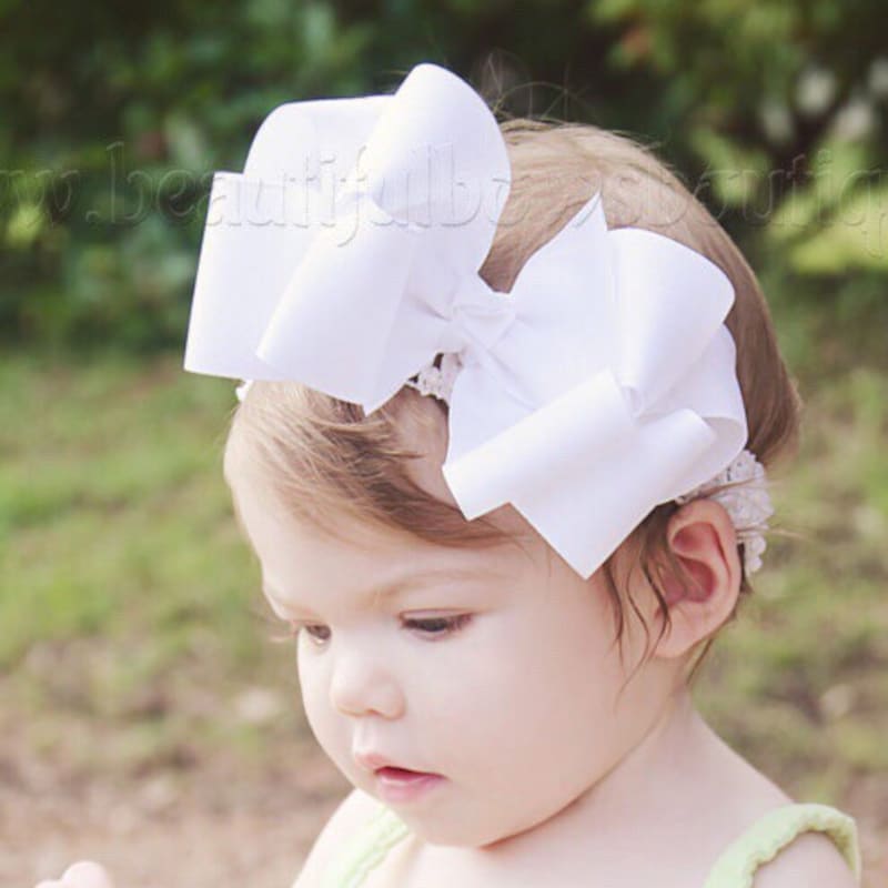 Big White Hair Bow - Etsy