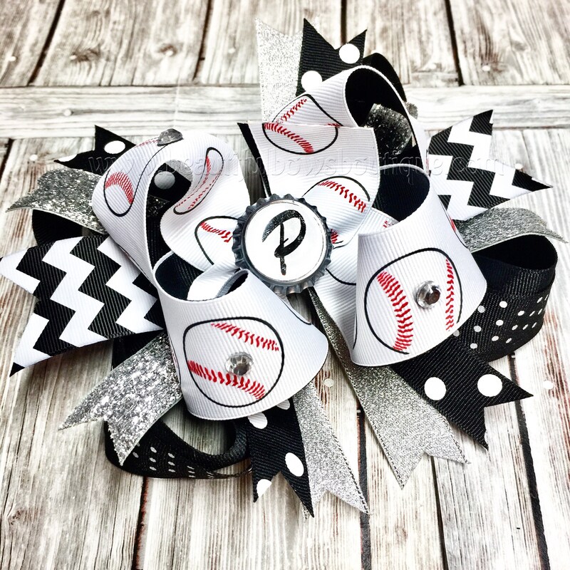 Baseball Hair Bow - Etsy