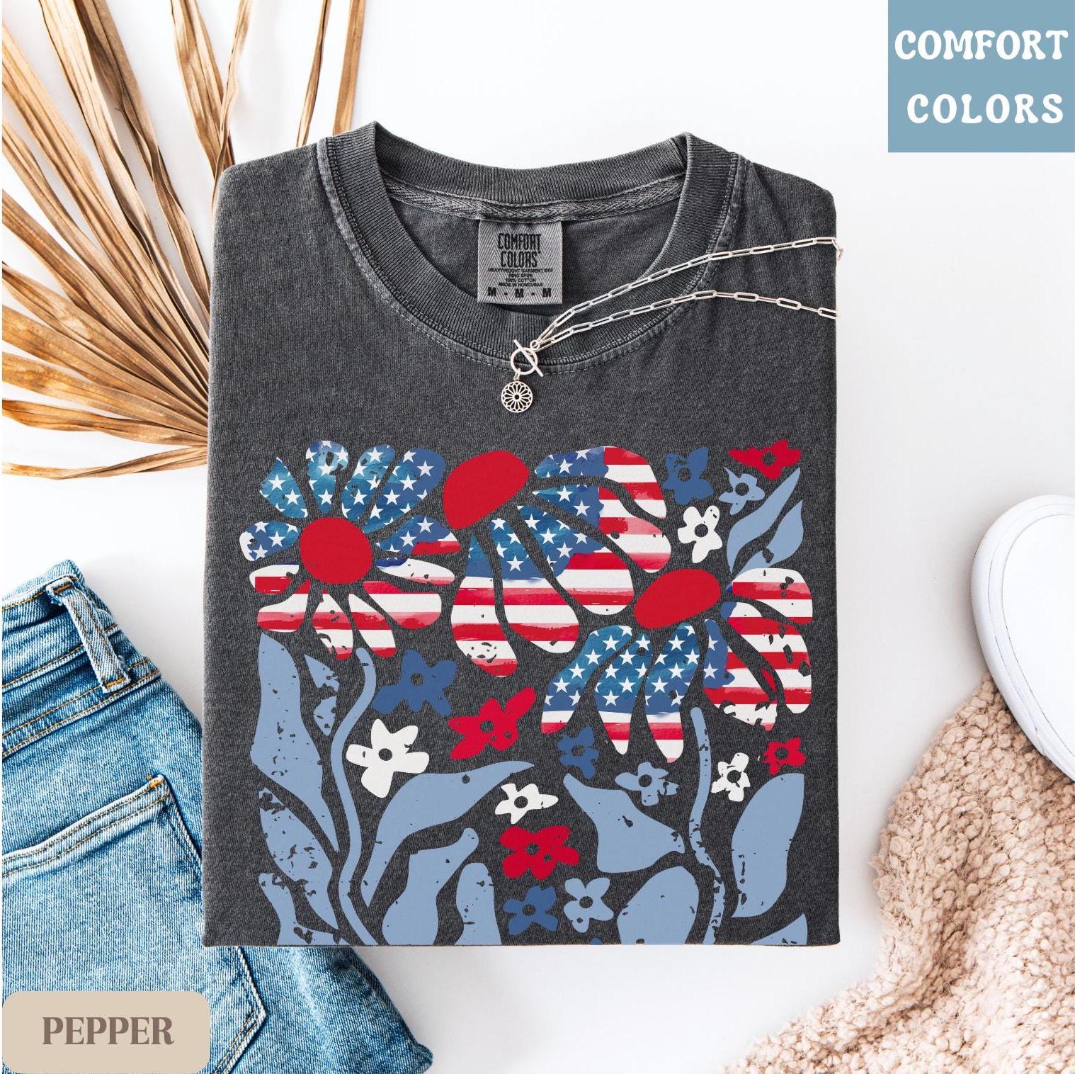 Patriotic Teacher Shirt, Boho USA Graphic Tee, Red White Blue ...