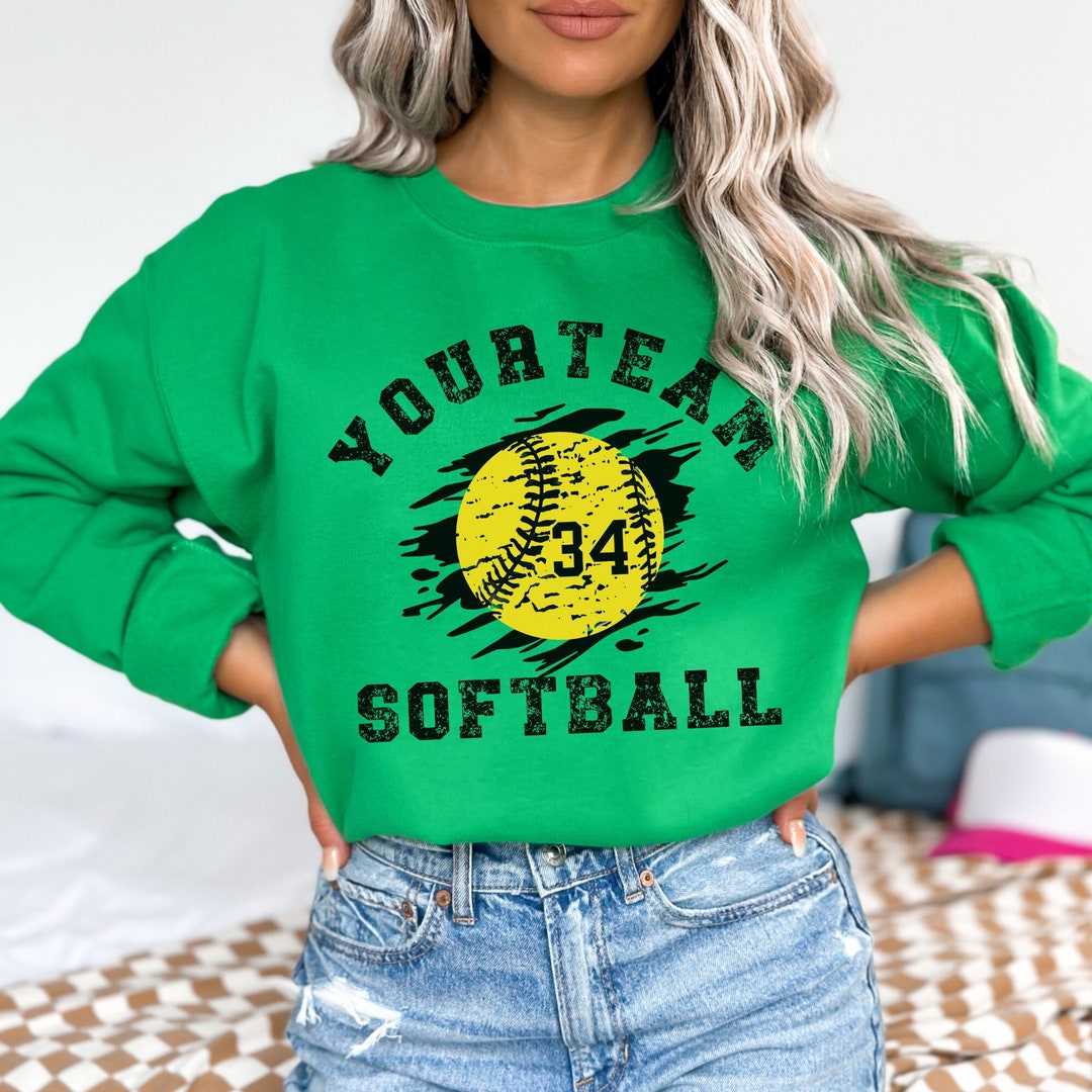 Custom Softball Sweatshirt Personalized Softball Number Crewneck ...