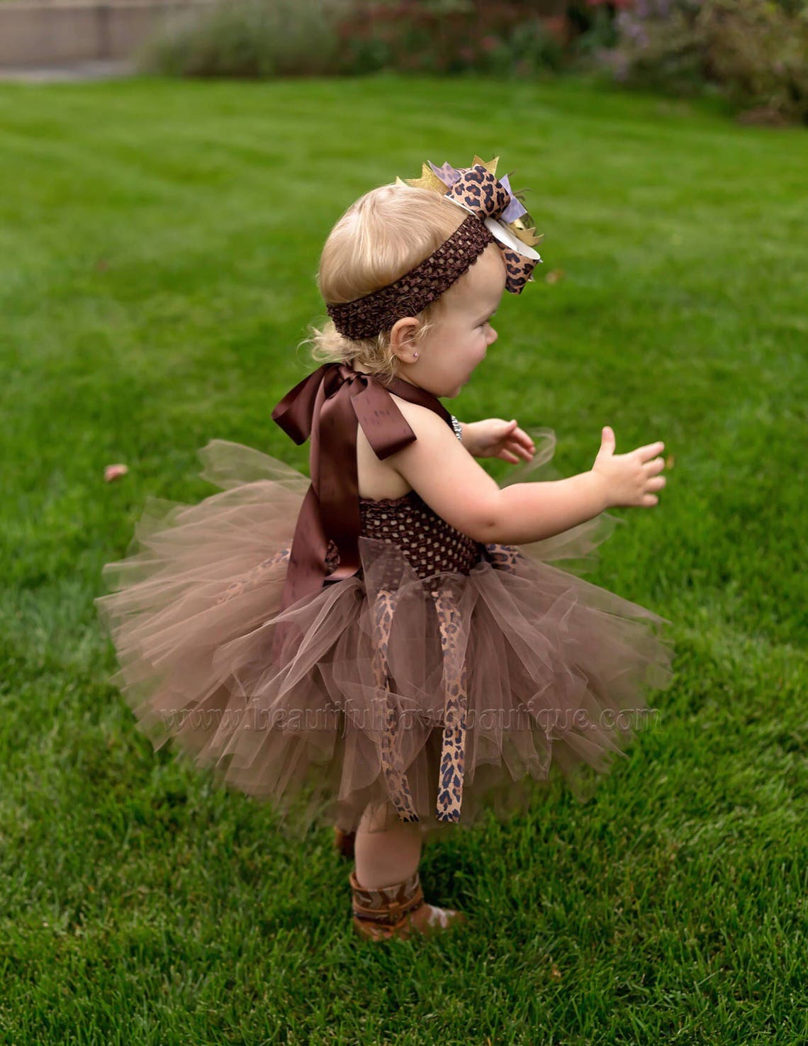 Brown Tutu Dressbrown Tulle Baby Dressleopard Brown Baby - Etsy