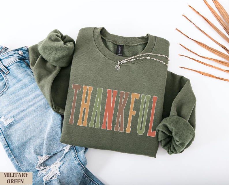 Thankful Sweatshirt, Thanksgiving Sweater, Fall Sweatshirt, Cozy ...