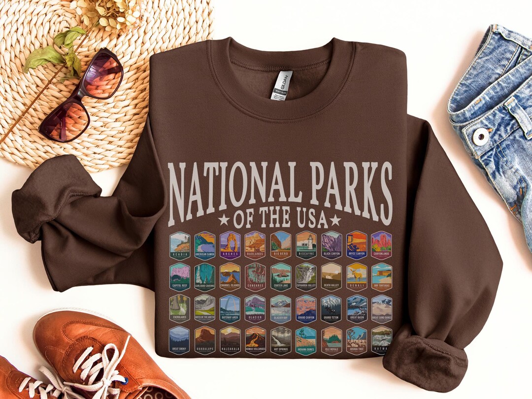 National Parks Sweatshirt US National Park Camping Gift for Family Trip ...