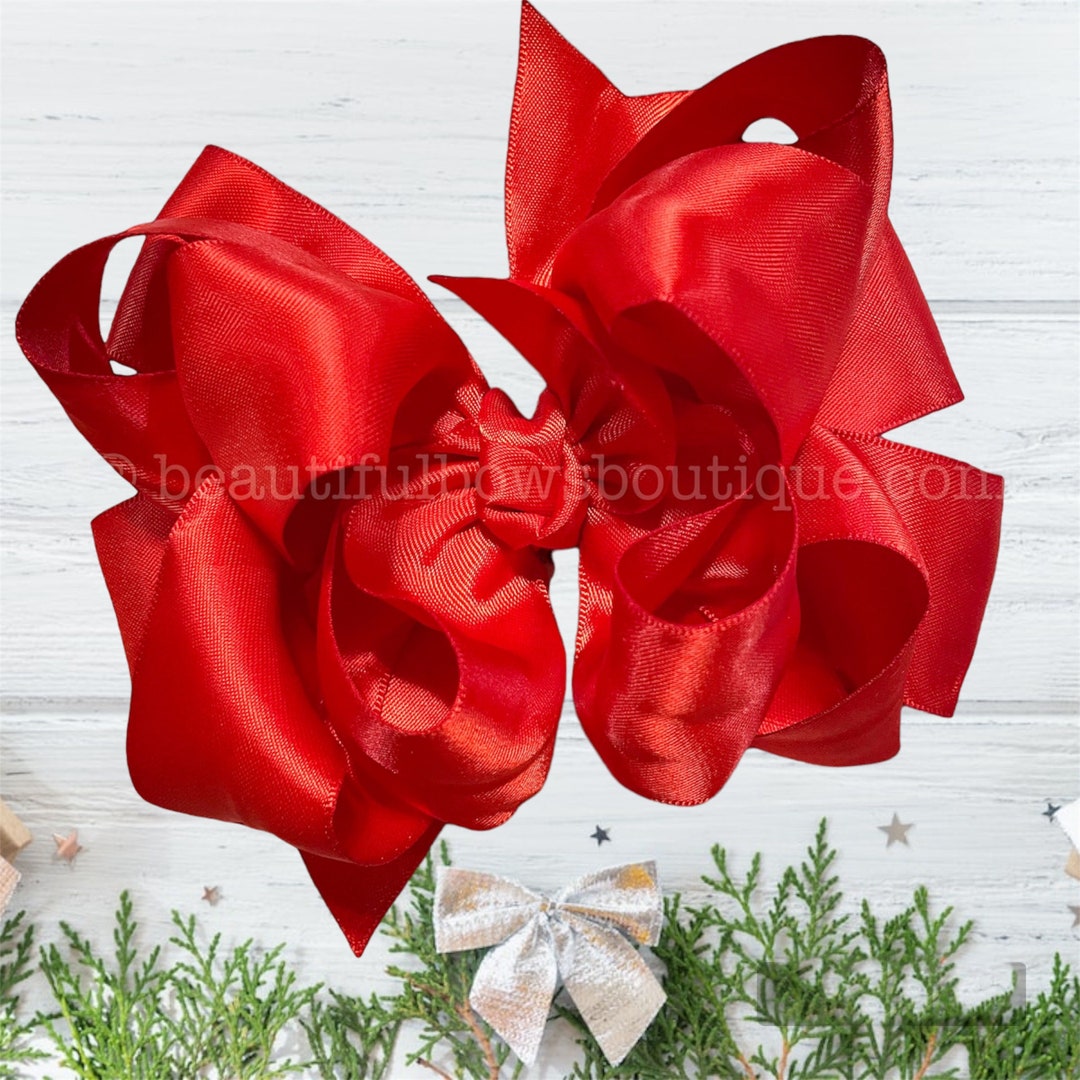 Big Red Bows Bright Red Satin Solid Color Bows 5 Inch You Pick - Etsy