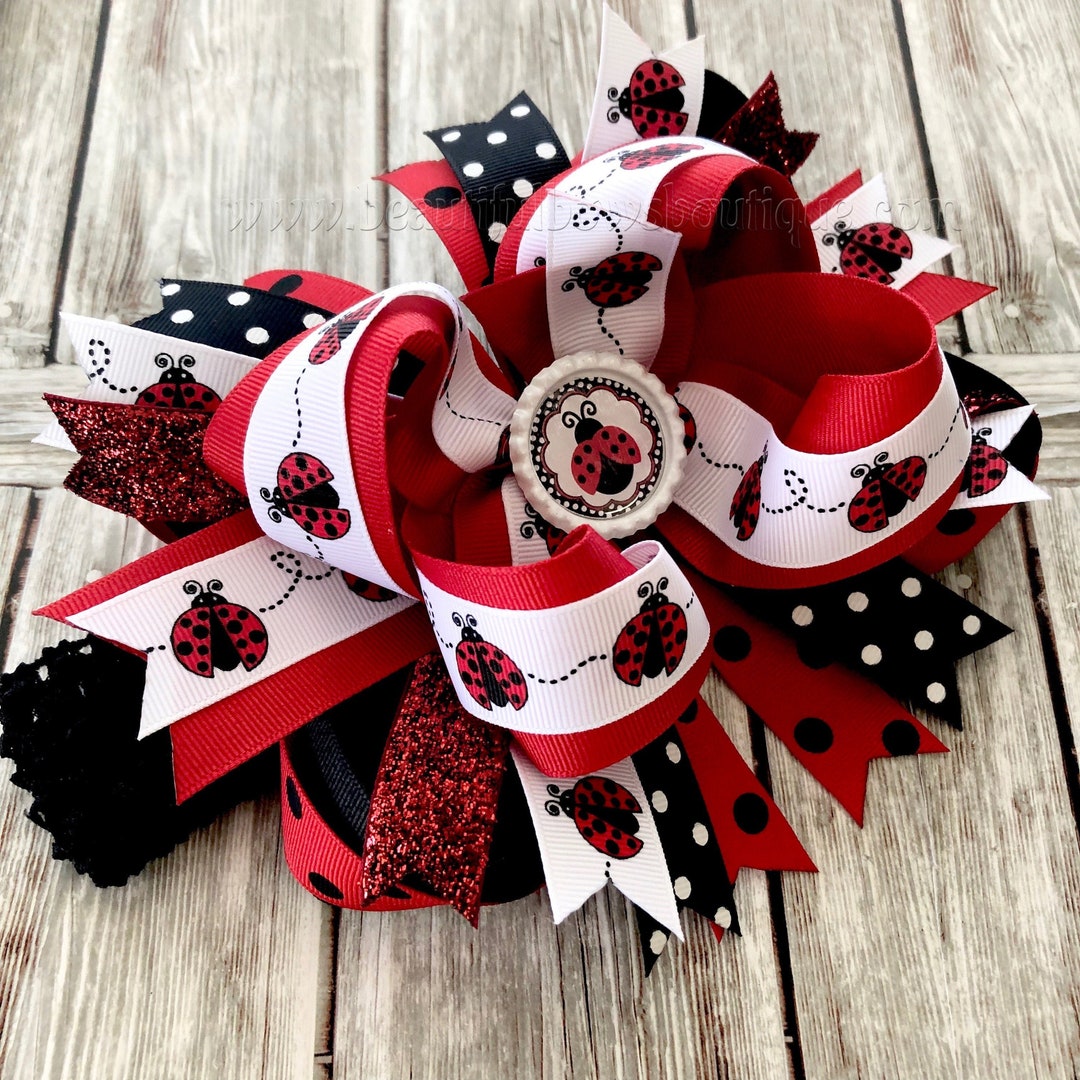 Over the Top Hair Bow Ladybug,ladybug Over the Top Hairbow, OTT ...