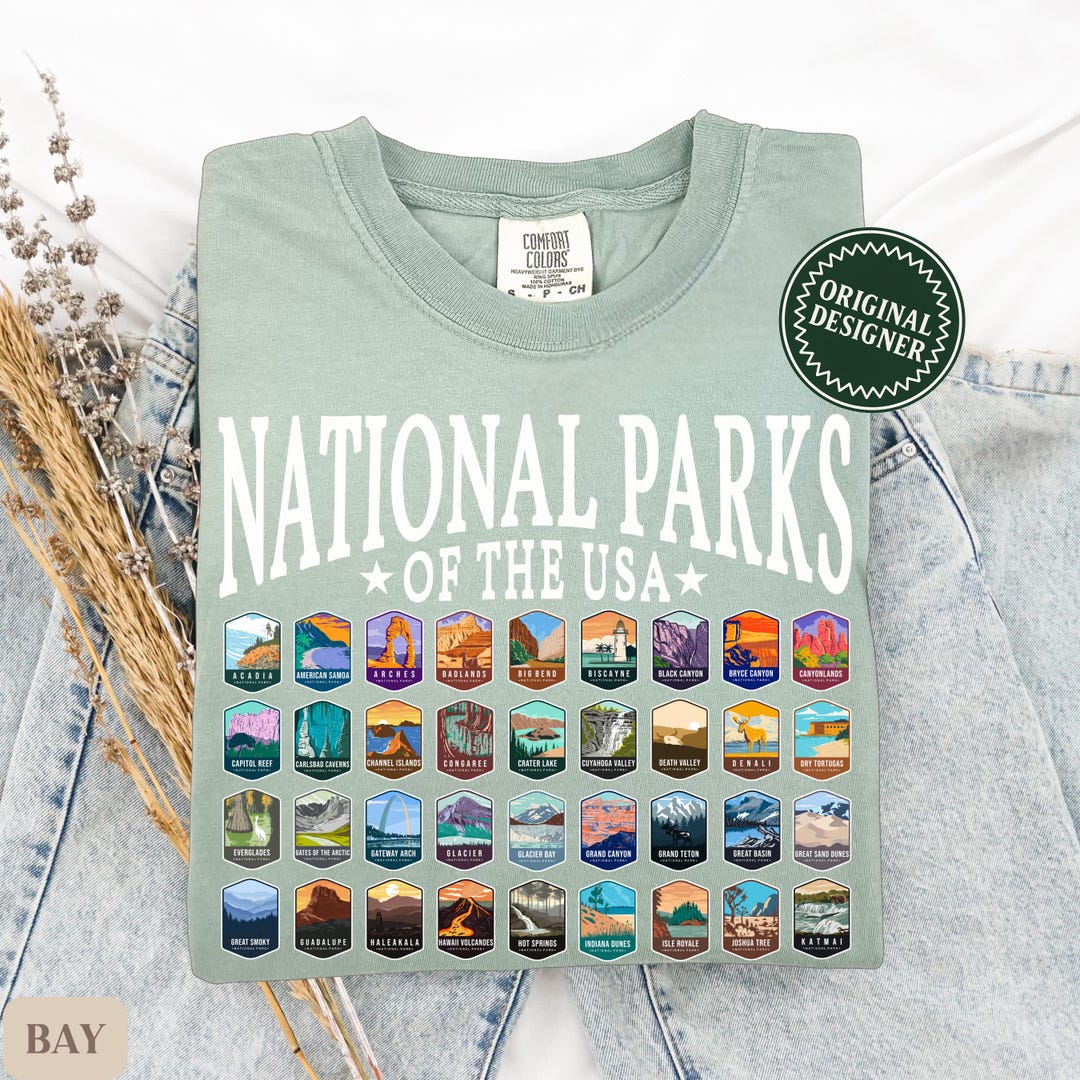 National Parks Shirt, US National Park Camping Gift for Family Trip ...