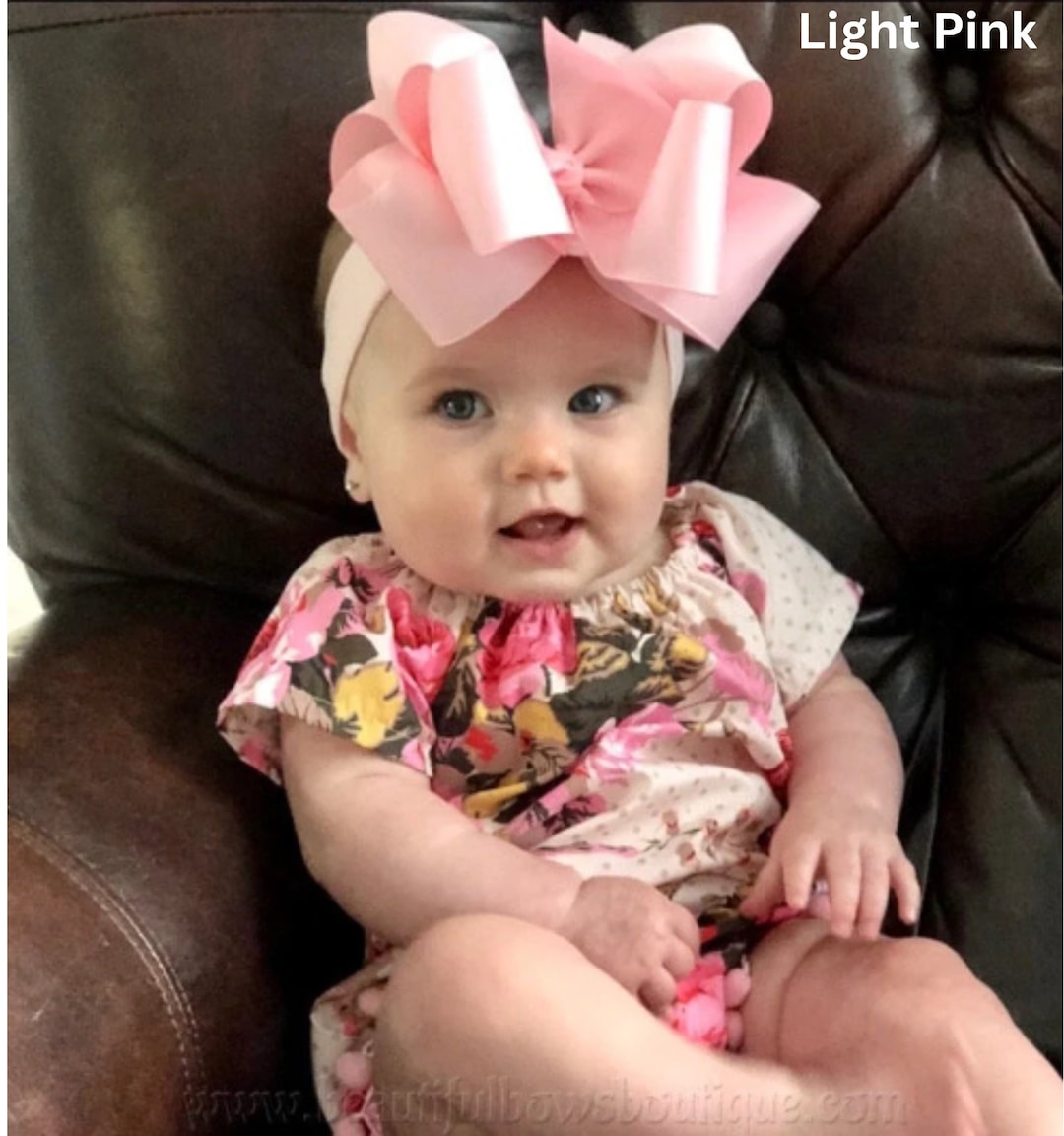 Large Pink Hair Bow,pink Baby Headband,huge Pink Baby Bow,big Pink ...