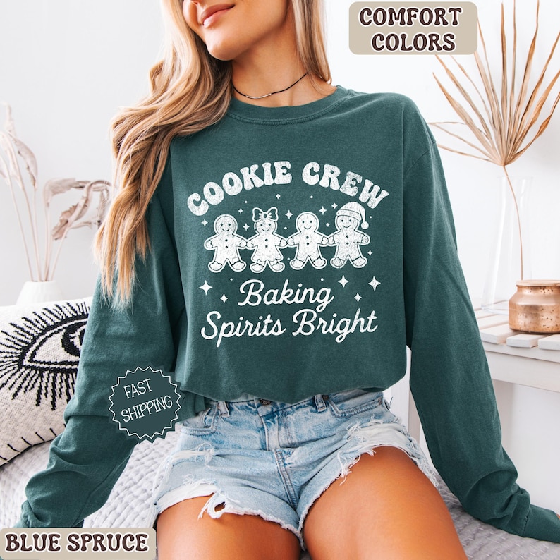 Cookie Crew Long Sleeve Shirt Comfort Colors®, Baking Spirits Bright ...