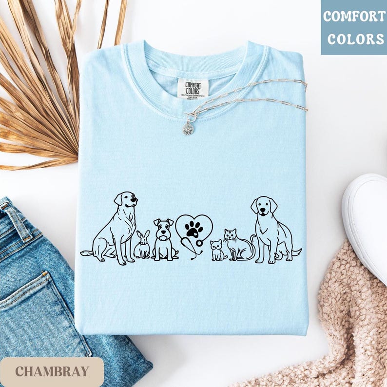 Animal Rescue Team Shirt, Comfort Colors Pet Shelter Tee, Dog Cat ...