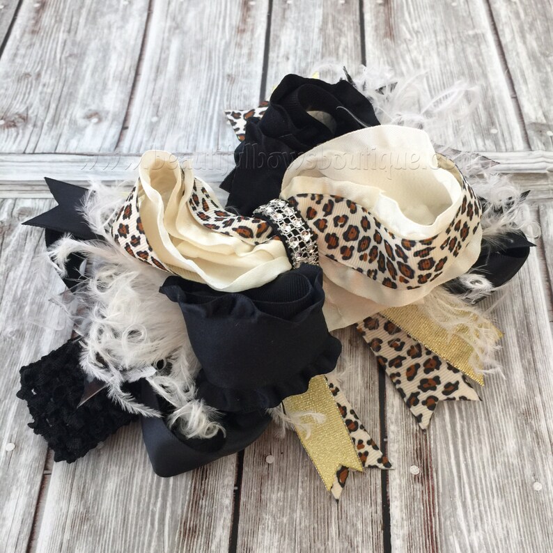 Animal Print Black Ivory Cream Cheetah Leopard Over the Top - Etsy