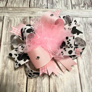 Cow Print Over the Top Bow, Over the Top Hairbow, Girls Boutique ...
