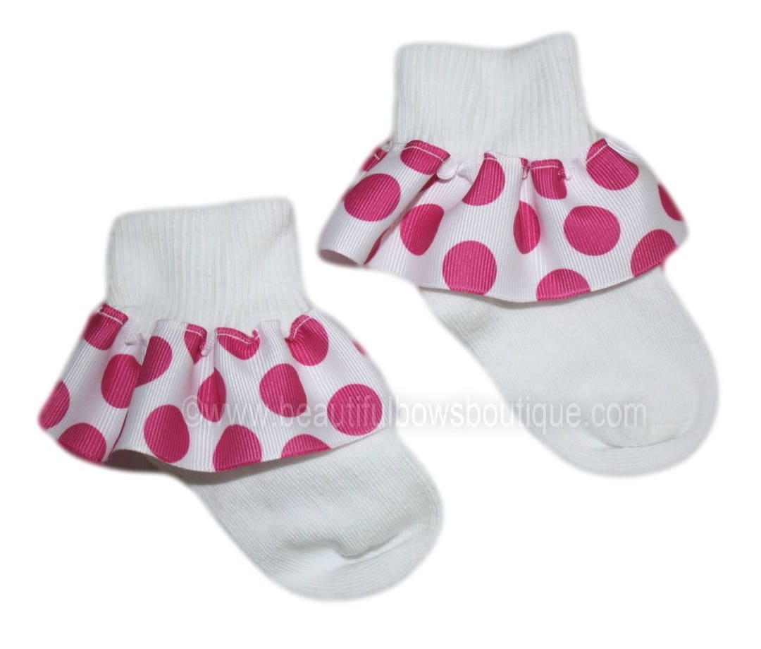 Custom Baby Socks Ribbon Ruffle Socks Custom Matched Ribbon Baby Socks ...