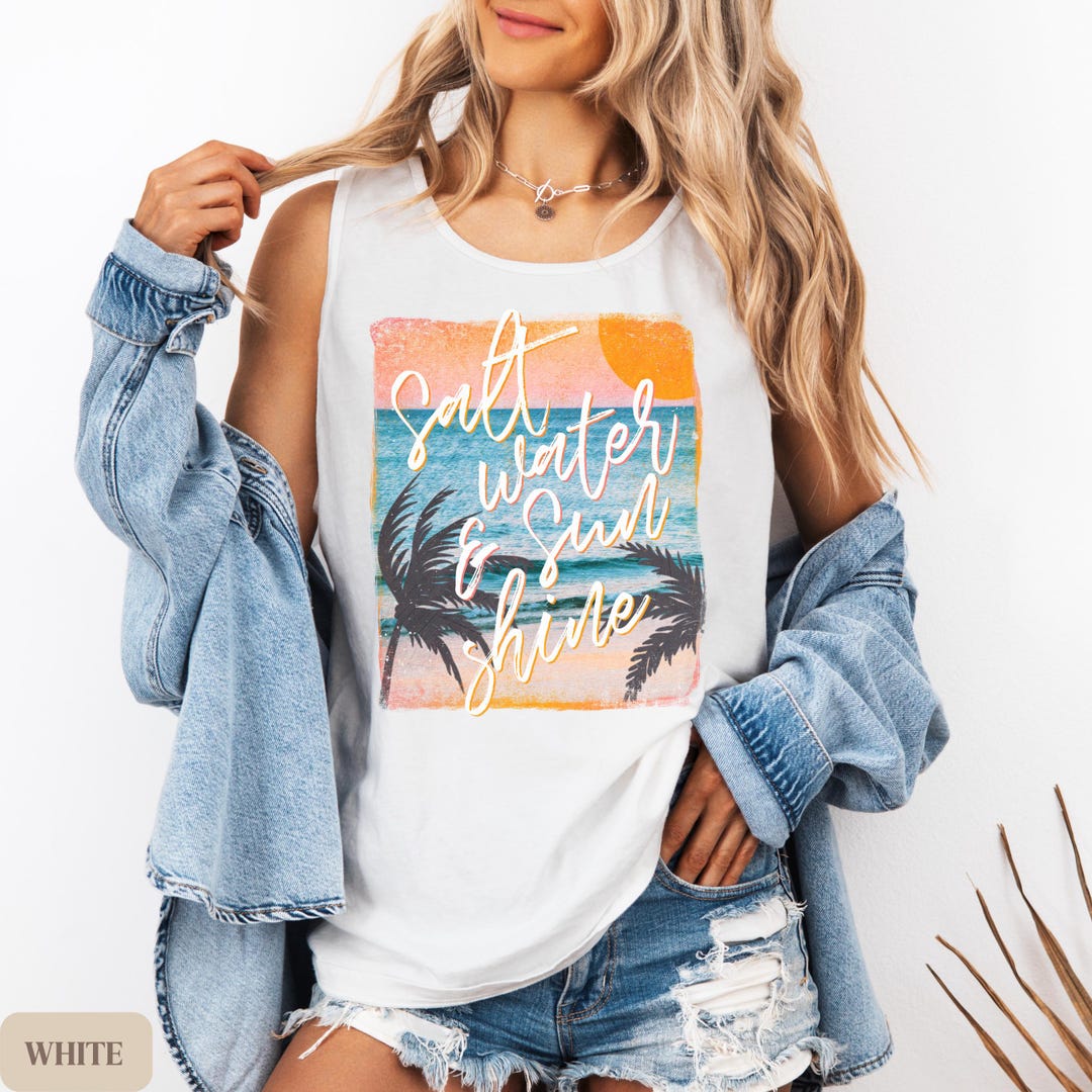 Sunset Beach Vacation Tank Top, Comfort Colors Summer Shirt, Aesthetic ...