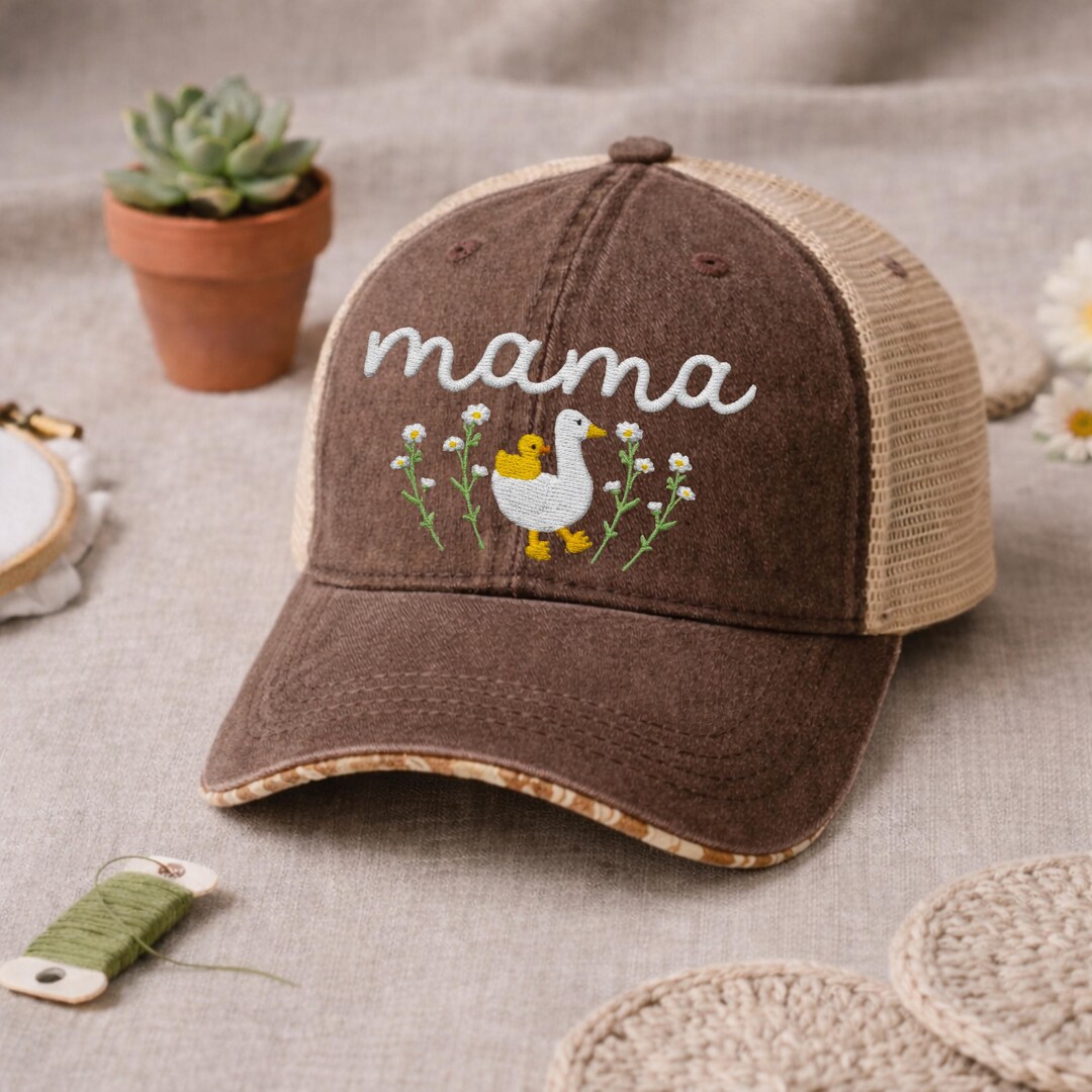 New Mom Gift Embroidered Mama Hat, First Mothers Day Gift, Mama Goose ...