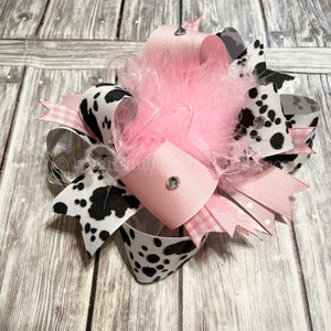 Cow Print Over the Top Bow, Over the Top Hairbow, Girls Boutique ...