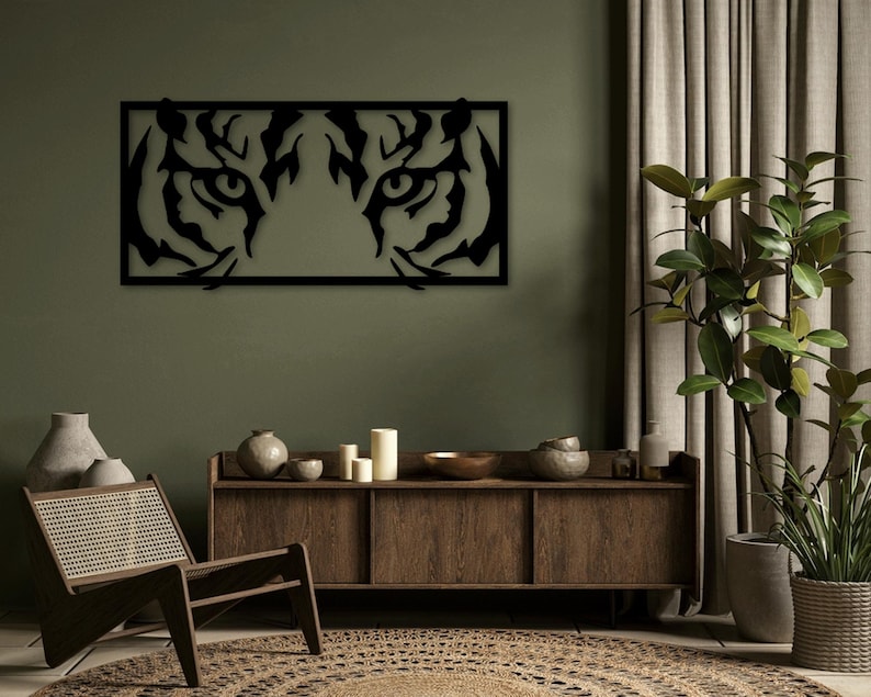 Tiger Eyes Laser Cut File: Wall Art, Stencil, Engraving (SVG DXF) - Etsy