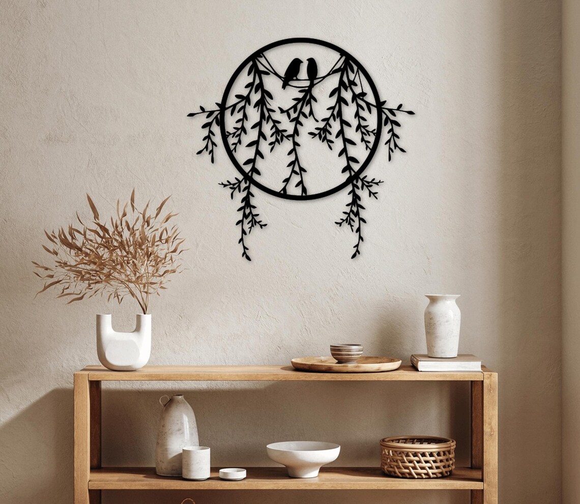 Birds on Branch Laser Cut File: Wall Art, CNC Template (digital ...