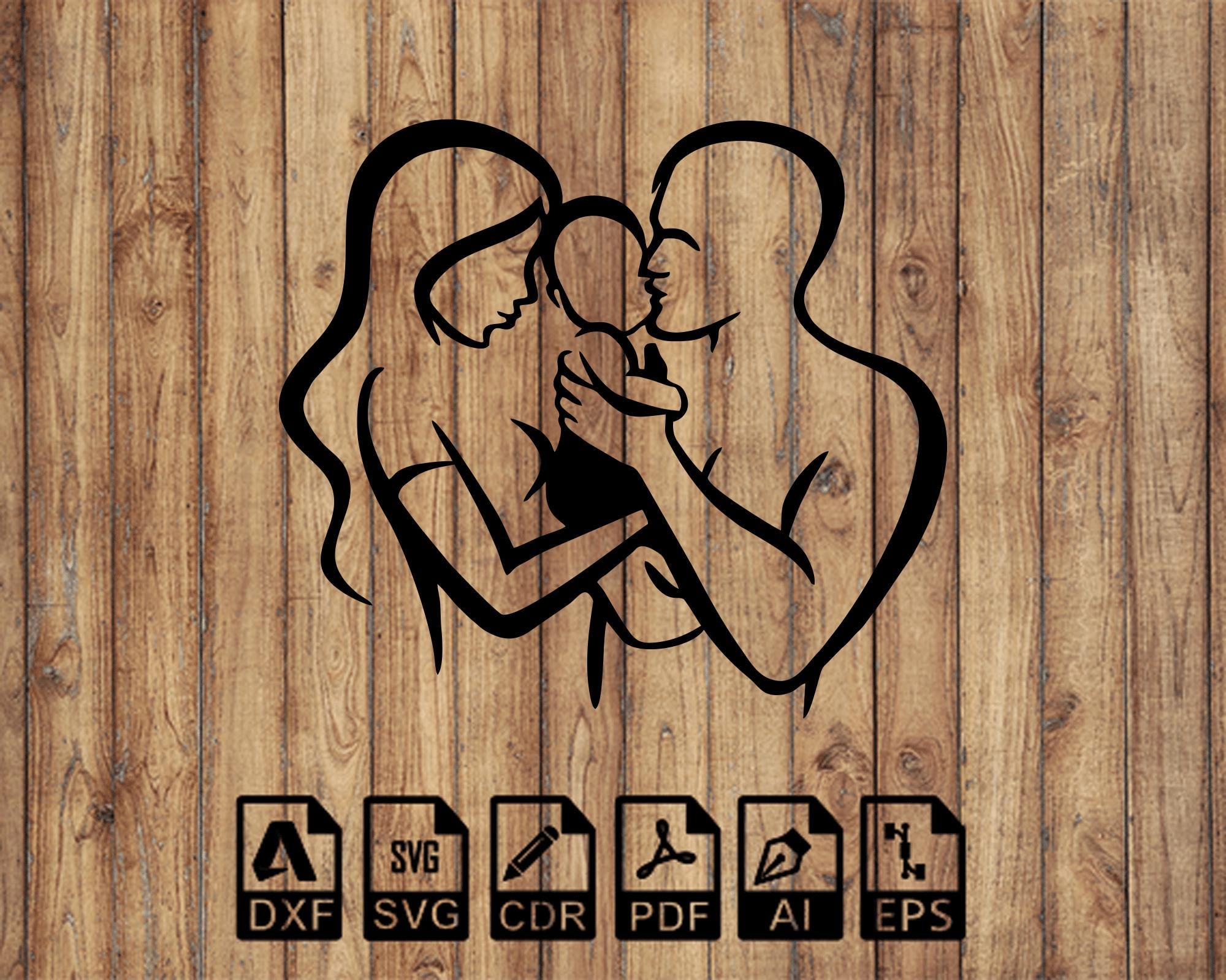 Baby Family Laser Cut SVG DXF Files Wall Sticker, Engraving Decal ...