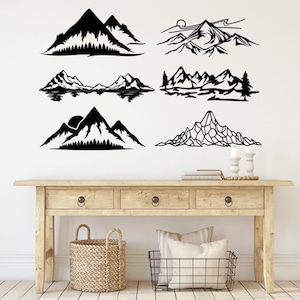 Mountain Scene Laser Cut Files: SVG DXF Vector Art (digital Download ...
