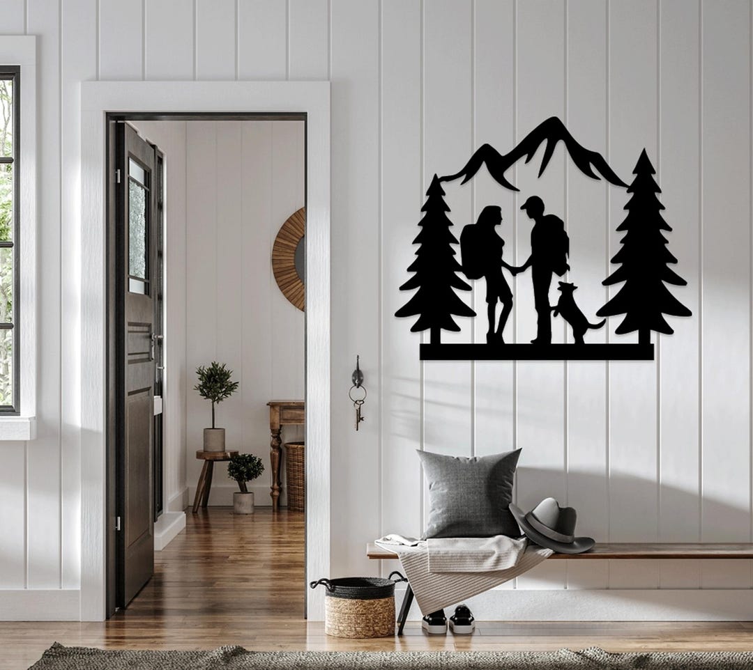 Mountain Hikers Laser Cut SVG DXF Files - Wall Sticker, Engraving Decal ...