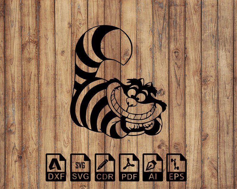 Cheshire Cat SVG: Laser Cut Wall Art, Engraving Decal (digital Download ...