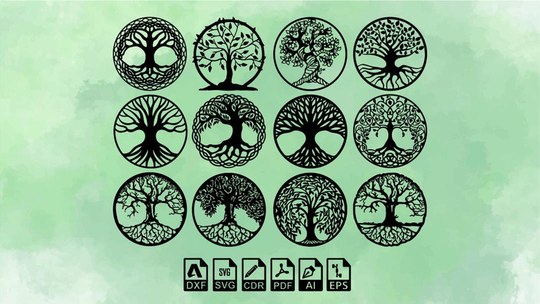Tree of Life Laser Cut SVG DXF Files - Wall Sticker, Engraving ...