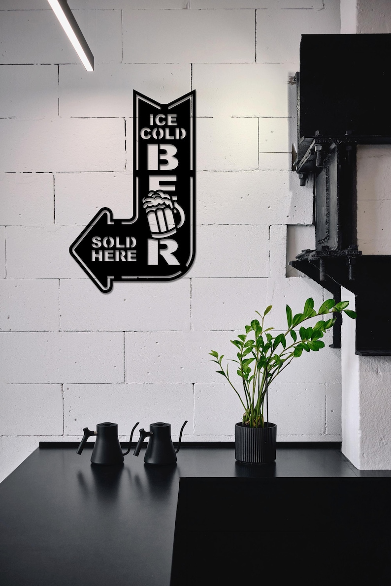 Ice Cold Beer Sign SVG DXF: Pub Decor Template (digital Download) - Etsy