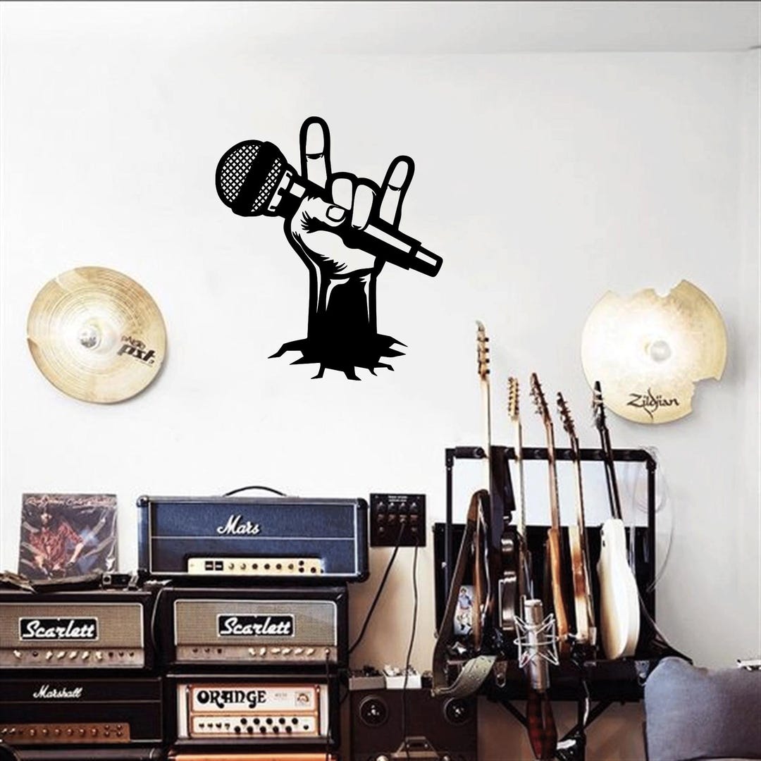 Microphone Music Laser Cut SVG DXF Files - Wall Sticker, Engraving ...