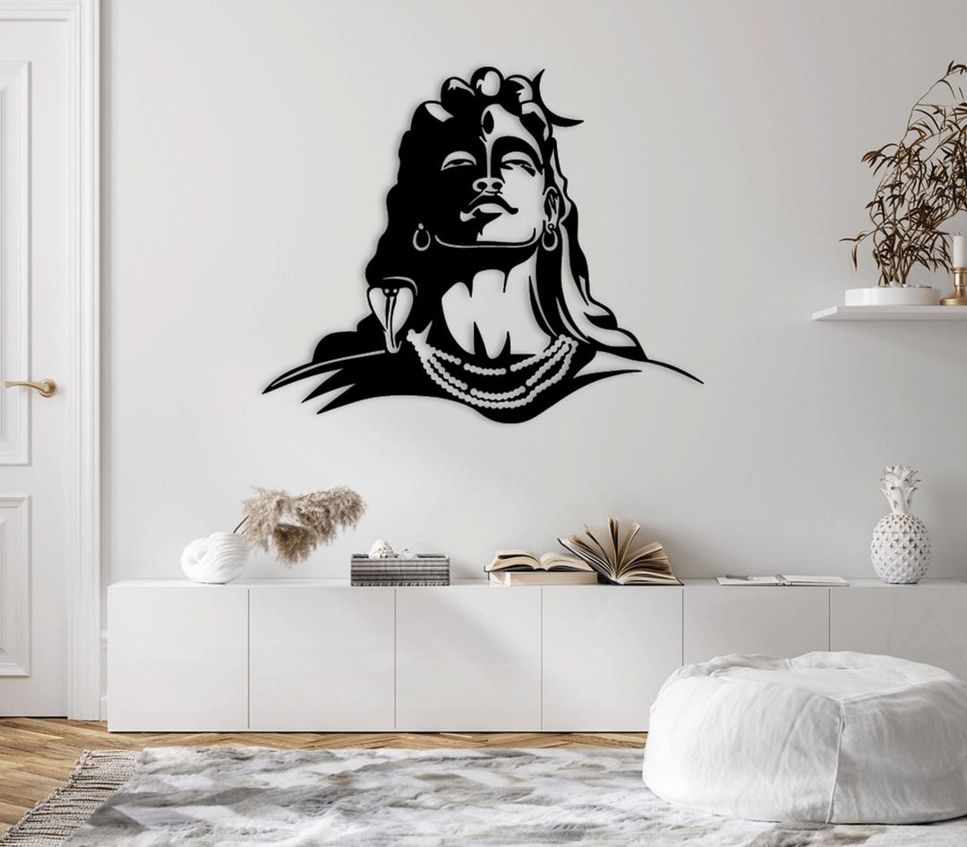 Hindu God Lord Shiva Laser Cut SVG DXF Files - Wall Sticker, Engraving ...