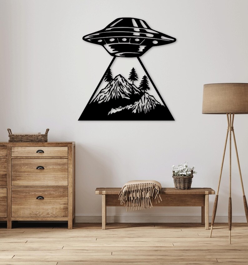 UFO Alien Mountain Laser Cut Files: SVG DXF Vector Art (digital ...