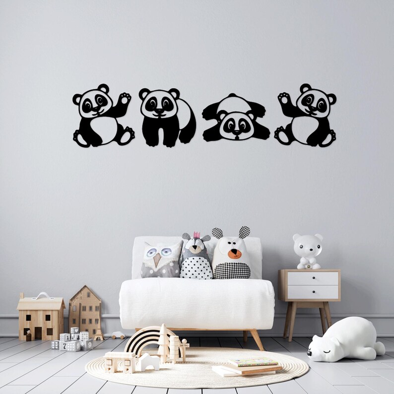 Panda Bear Laser Cut Files: Wall Art, Engraving Decal (digital Download ...