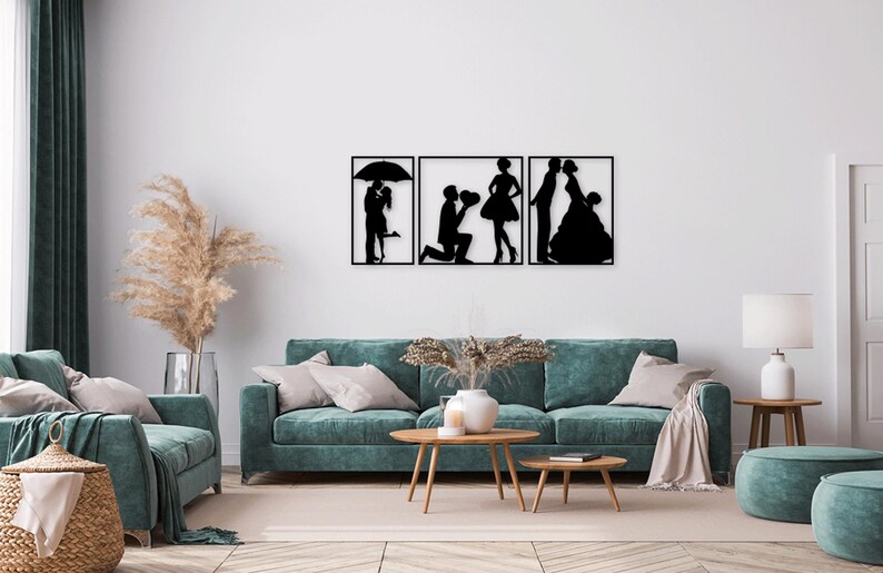 Love Couple Wedding Laser Cut SVG DXF Files Wall Sticker, Engraving ...