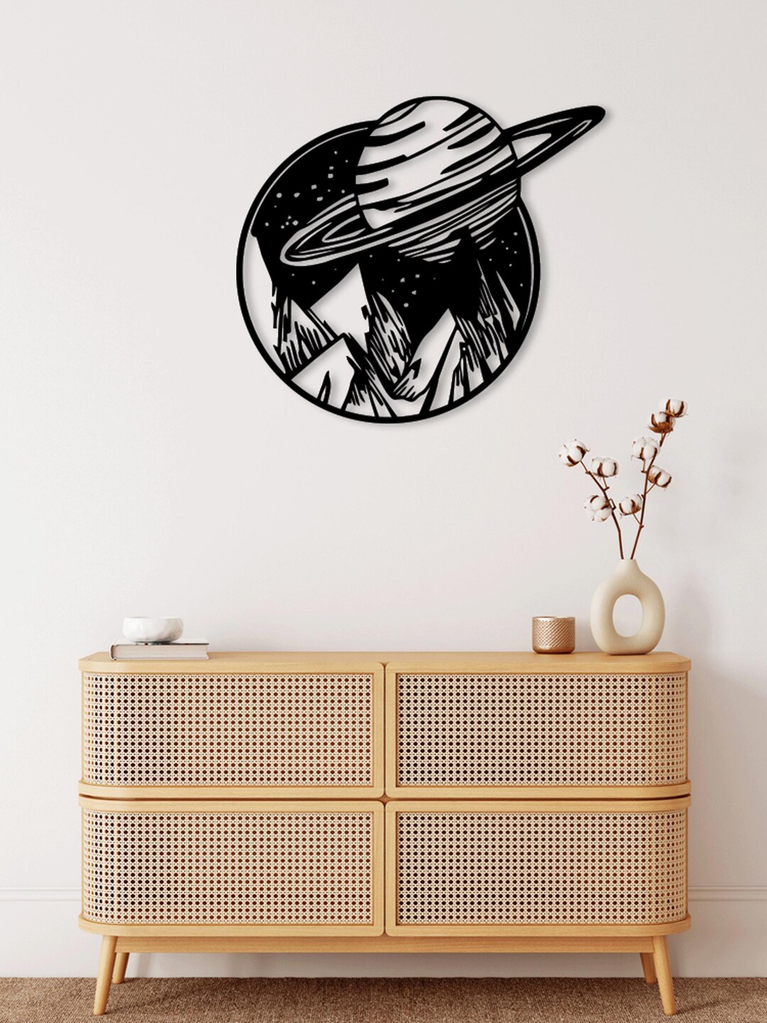 Saturn Planet Mountain Laser Cut SVG DXF Files - Wall Sticker ...