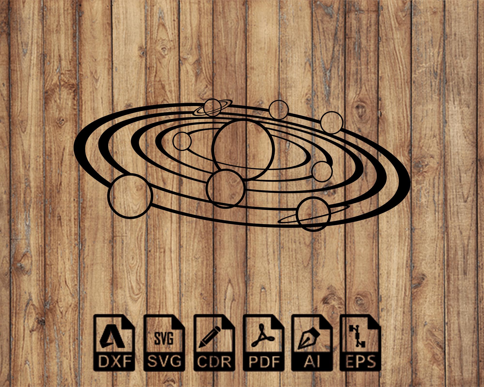 Solar System Planets Laser Cut SVG DXF Files - Wall Sticker, Engraving ...