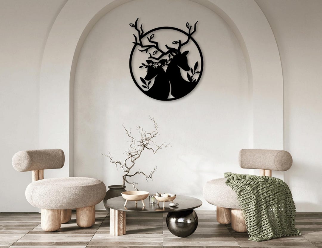 Deer Stag Laser Cut SVG DXF Files - Wall Sticker, Engraving Decal ...