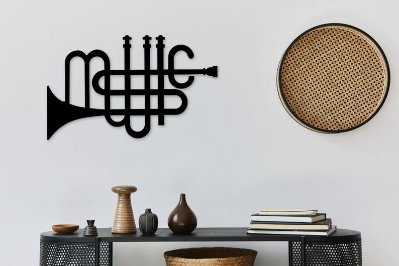 Music Trumpet Laser Cut SVG DXF Files - Wall Sticker, Engraving ...