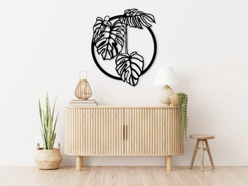 Monstera Leaf Laser Cut SVG DXF Files - Wall Sticker, Engraving ...