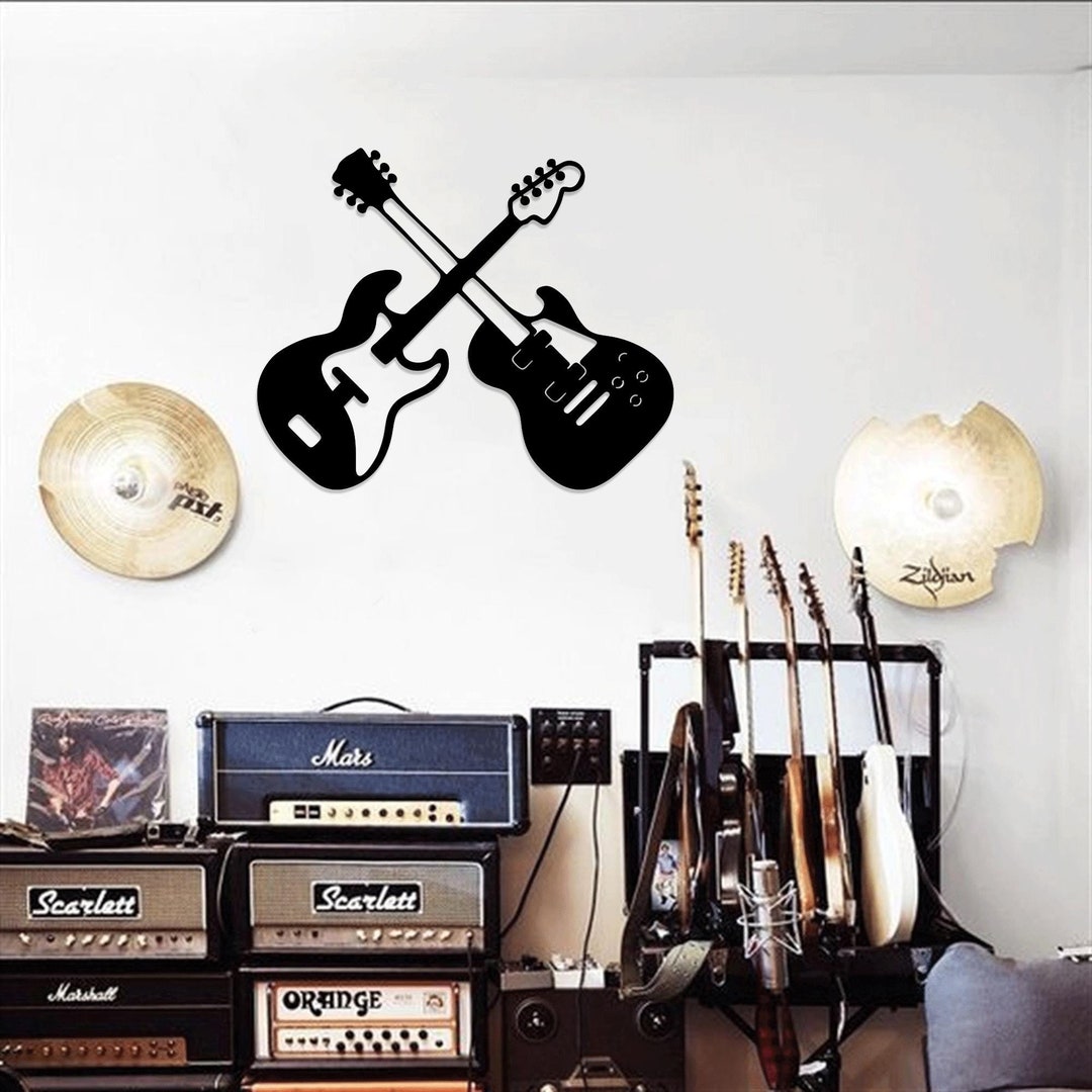 Guitar Musical Instrument Laser Cut SVG DXF Files - Wall Sticker ...