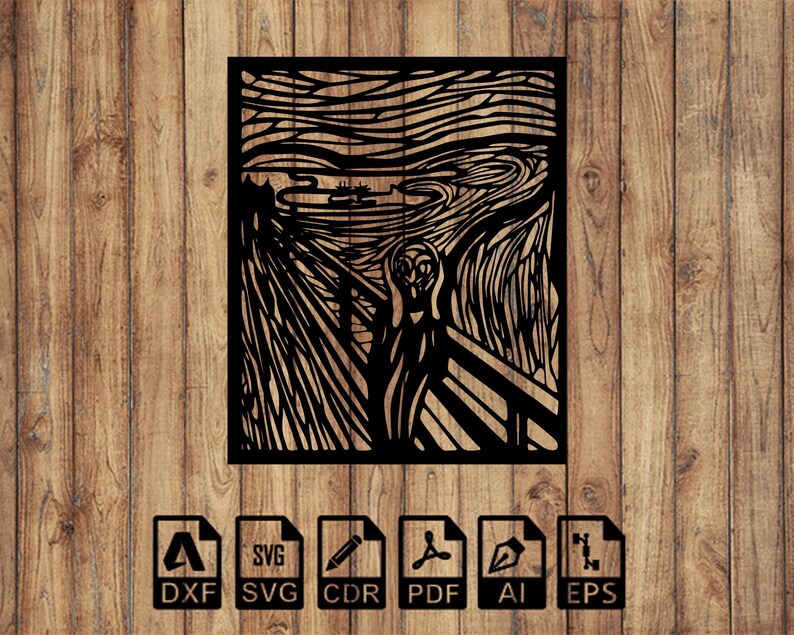 The Scream Laser Cut File: Munch Wall Art SVG DXF (digital Download) - Etsy