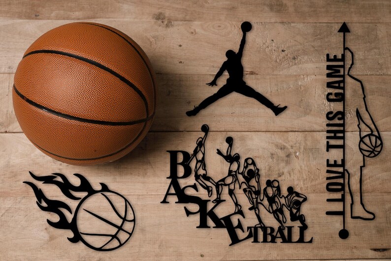 Basketball Laser Cut SVG DXF Files - Wall Sticker, Engraving Decal ...