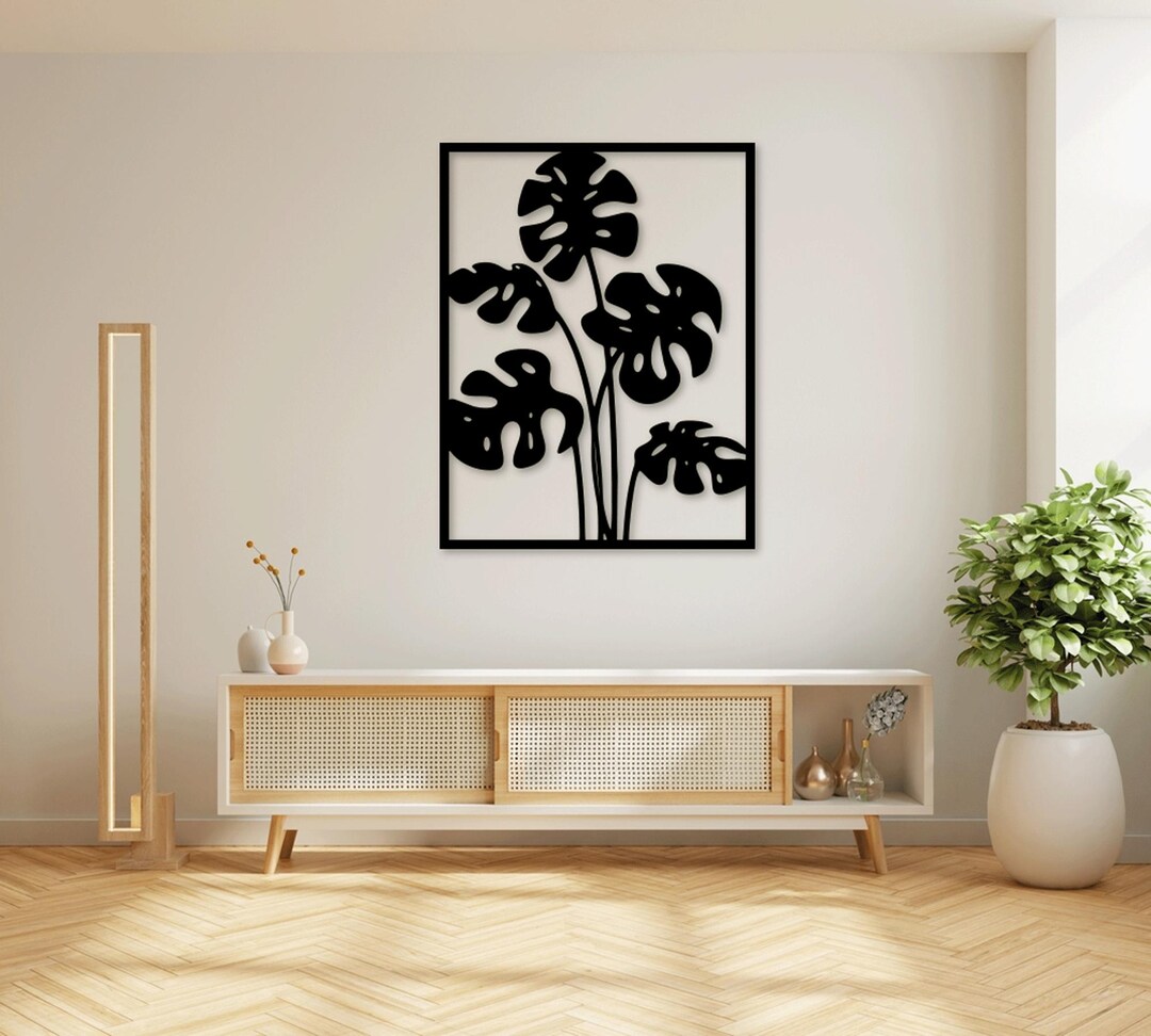 Monstera Leaf Laser Cut SVG DXF Files - Wall Sticker, Engraving ...