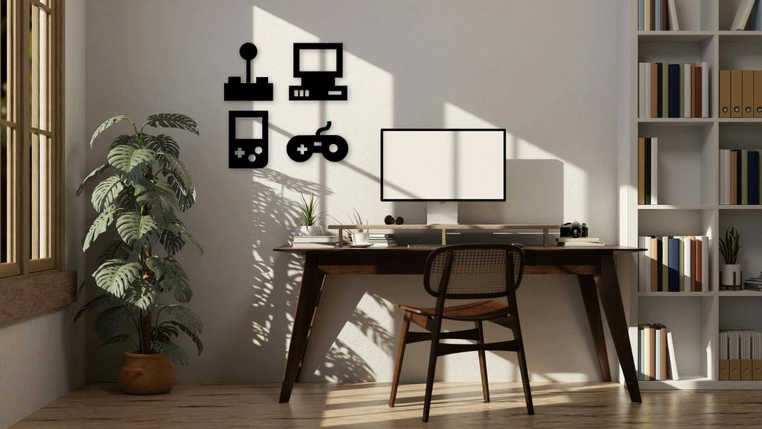 Retro Gamer Arcade Joystick Laser Cut SVG DXF Files - Wall Sticker ...