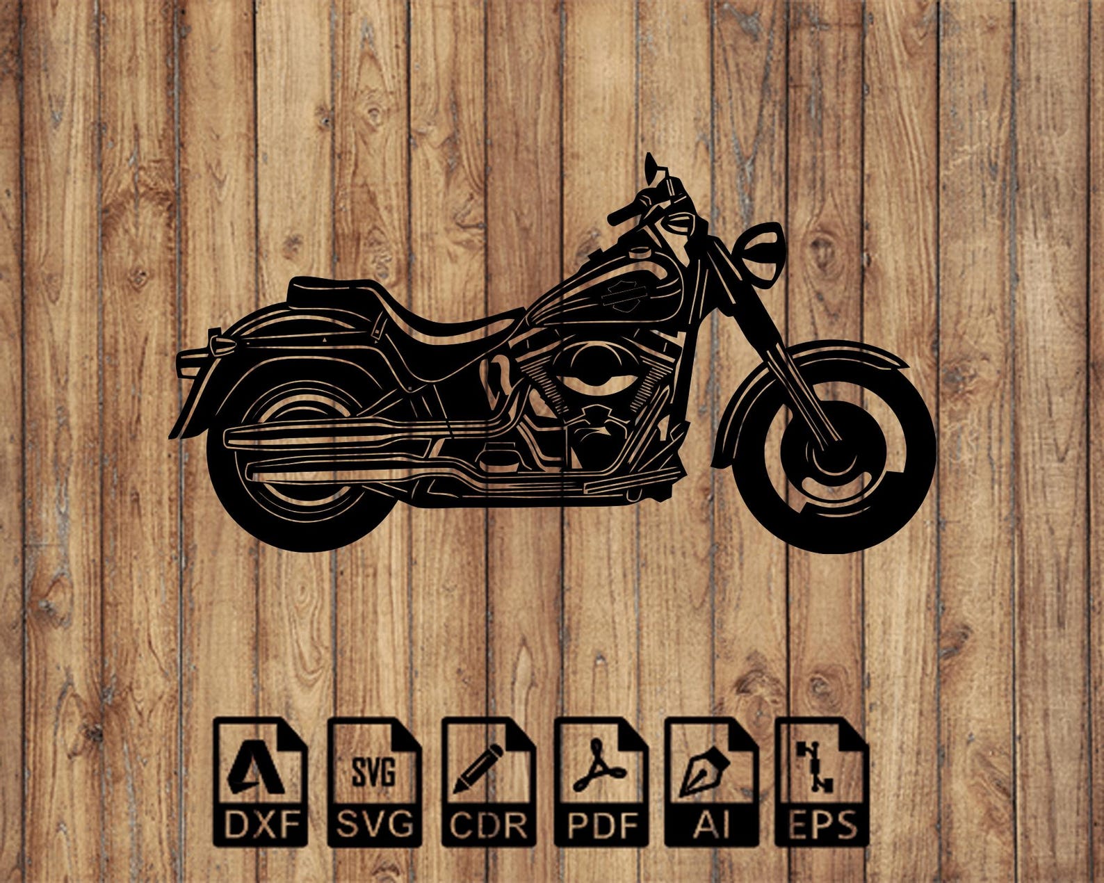 Vintage Retro Chopper Laser Cut SVG DXF Files - Wall Sticker, Engraving ...