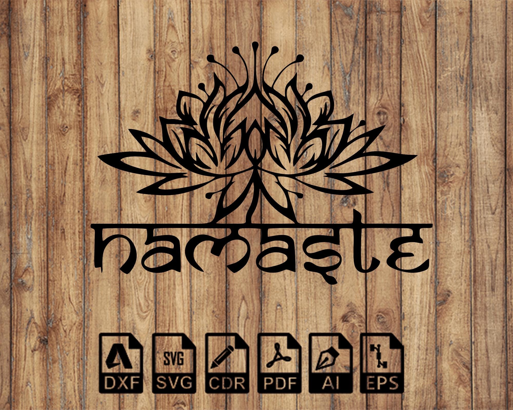 Lotus Flower Yoga Laser Cut SVG DXF Files - Wall Sticker, Engraving ...