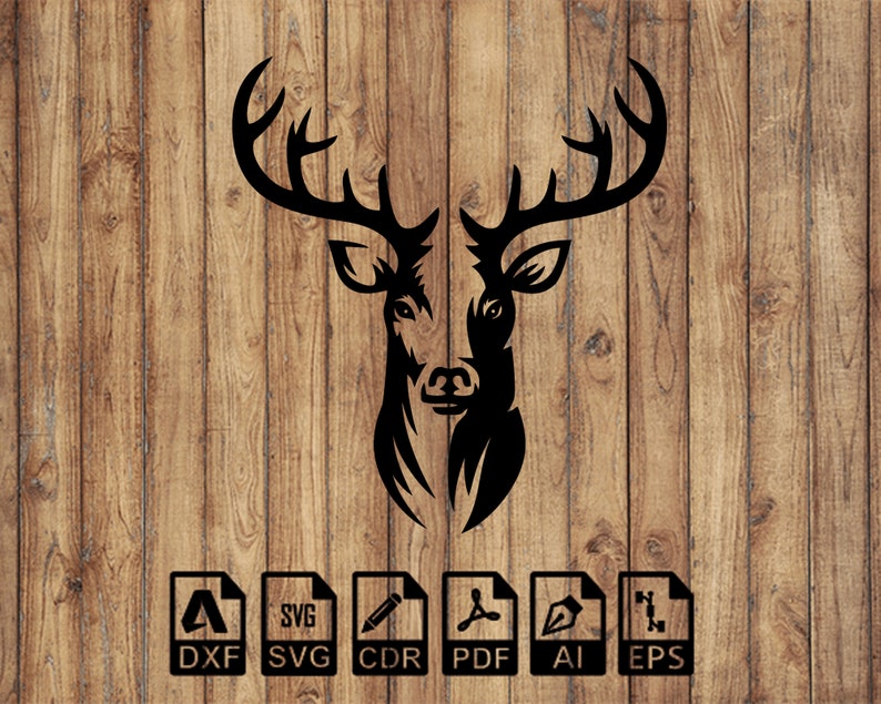 Deer Laser Cut SVG DXF Files - Wall Sticker, Engraving Decal ...