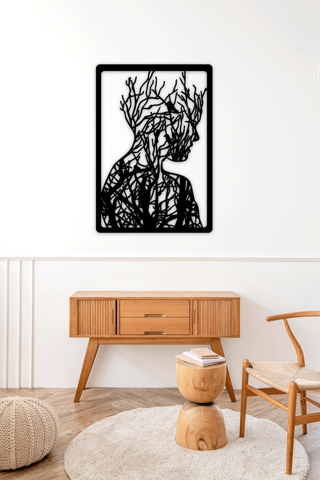 Tree Branch Face SVG Laser Cut Files: Wall Art, Decal Template (digital ...