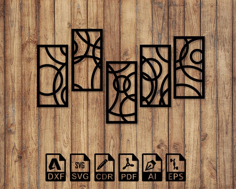 Circle Wall Art SVG DXF: Geometric Laser Cut Files (digital Download ...