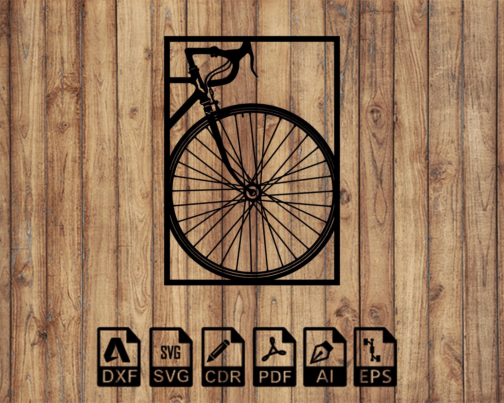 Bike Wheel Art Laser Cut SVG DXF Files - Wall Sticker, Engraving ...
