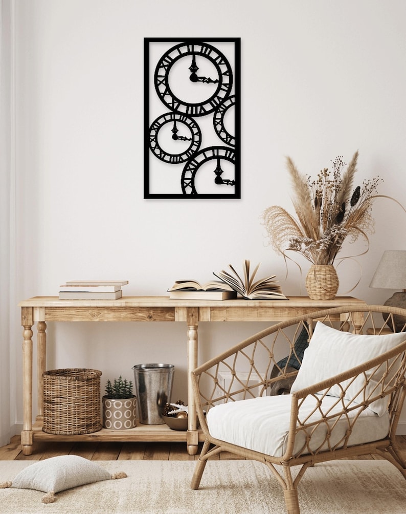 Gear Clock Laser Cut SVG DXF Files - Wall Sticker, Engraving Decal ...